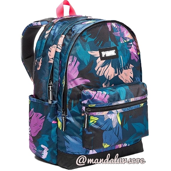 PINK Victoria's Secret | Bags | Vs Pink Tropical Purple Blue Campus ...